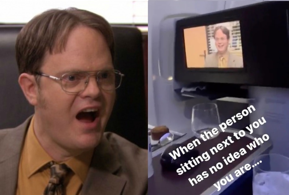 Pasajero veía ”The Office” en avión y a su lado iba ”Dwight Schrute ...