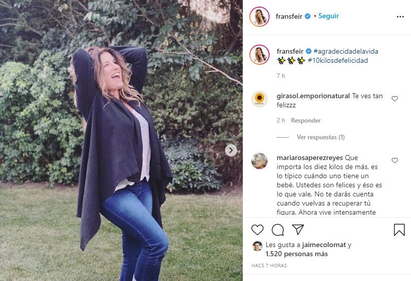 Fran Sfeir muestra su figura tras ser mamá por segunda vez