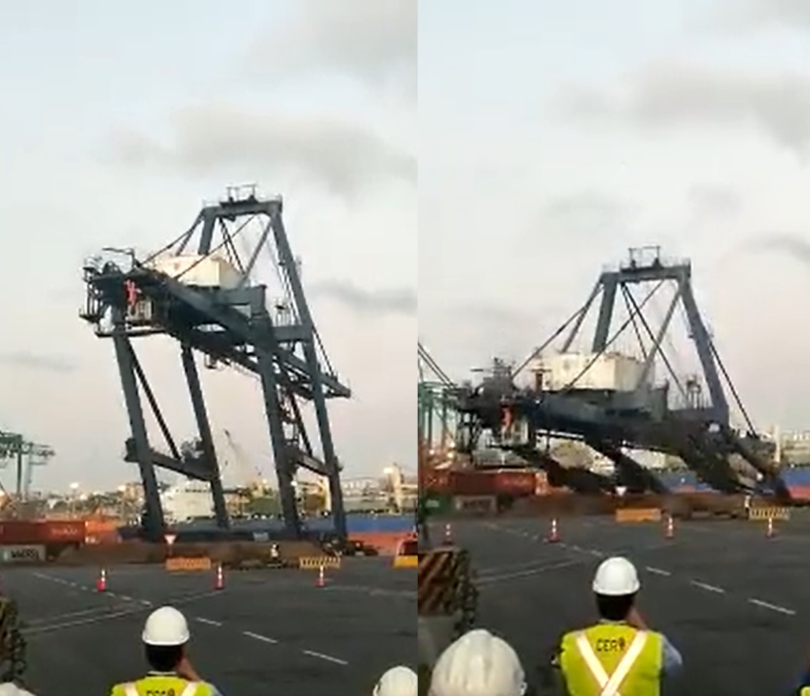 Video captó el impresionante momento en que enorme grúa se desplomó en ...