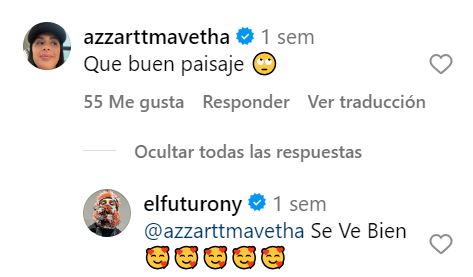 El coqueto comentario de Azzartt Maveth a El Futuro
