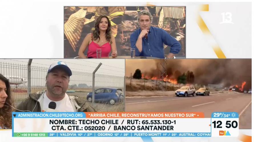 Techo para Chile y su campaña ”Arriba Chile, reconstruyamos nuestro sur”