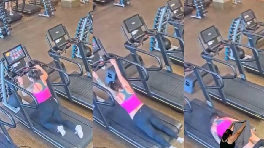 Desafortunado accidente: Mujer se cayó de máquina corredora y quedó en ...