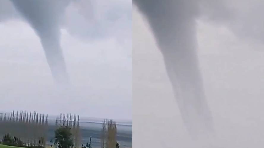 Fue vista desde varios puntos: Graban colosal tromba marina en Lago ...